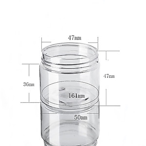 UUYYEO 6 Pcs 60ml Clear Plastic Pots Jars Containers with Lid Clear Slime Storage Favor Jars Empty Cosmetic Containers for Lotion Eye Shadow Creams Clear