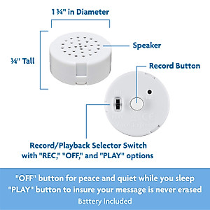 VoiceGift 60 Second Multi-Message Voice Recorder, Record Custom Messages for Plush Toy, Stuffed Bear Toy, Baby Doll Toy, and Pillow - 1 Pack