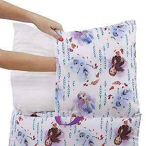 Disney Frozen 2 - Light Blue, Lavender and White All Deluxe Easy Fold Nap Mat