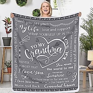 Gifts for Grandma, Grandma Mothers Day Birthday Gifts for Nana Soft Flannel Blanket, Grandmother Gifts from Grandchildren, Grandma Gifts for Mothers Day, The Best Grammy Ever Gifts (60” x 50”)