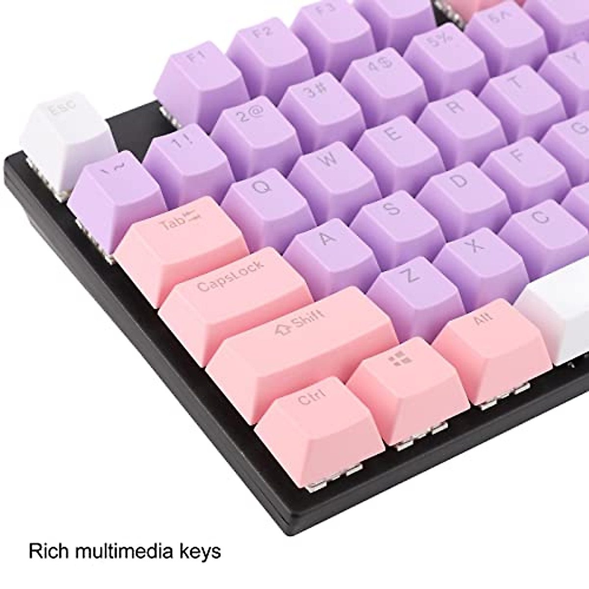 ciciglow Mechanical Gaming Keyboard, 87 Keys 26 RGB Color Backlit Ultra Slim Wired USB Keyboards with Blue Switch, Waterproof Wired USB Keyboards, 26 Kinds of Backlight Mode Switching(Pink