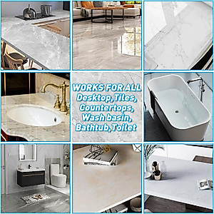 Tile & Fiberglass Quartz Countertop Repair Kit (Color Match), Granite & Tub Repair Kit, 4 oz Porcelain Sink Mable Chip Repair Kit for Cracks Chips Dents Holes Almond Biscuit Bone (Multicolored)