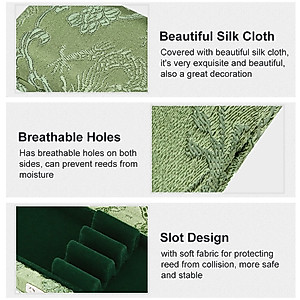 Oboe Case, Wooden & Silk Cloth Cover Oboe Storage Holder Box Protector Bag for 3pcs Oboe Reeds