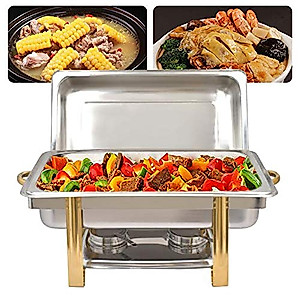 Chafing Dish Buffet Set, 9L Stainless Steel Buffet Servers and Warmers for Party Catering, Chafer Set with Water Pan, Chafing Fuel Holder
