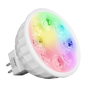 Mi Light MR16 Color Changing LED Spotlight WiFi RGB +CCT 4 Watt Warm White Dimmable (4W MR16)