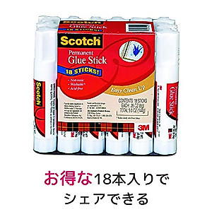 Scotch Glue Stick, .28 oz, 18-Pack, Acid Free and Non-Toxic (6008-18)