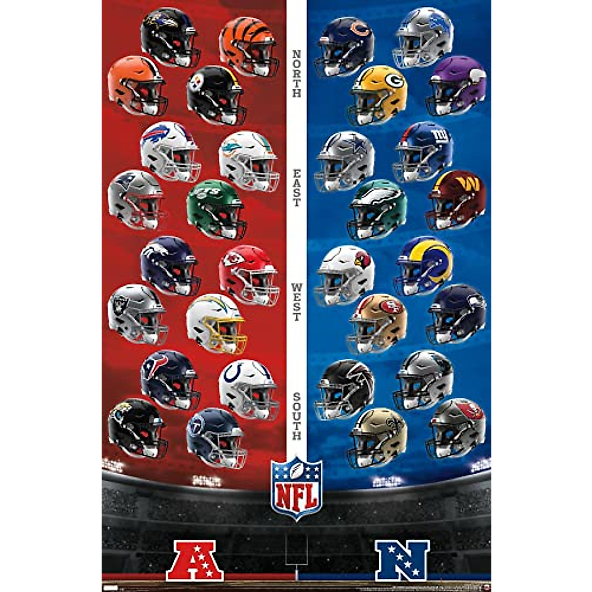 Trends International NFL League - Helmets 22 Wall Poster, 22.375" x 34", Unframed Version