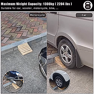 SZYDKJ 5-8in Rise Wooden Wheelchair Ramp Wheelchair Ramp with Slip-Resistant Surface, Threshold Ramp for Home/Front Door/Yard/Doorways,Wheelchairs Walkers Car Motorcycle Entry Sill Steps Transition Ra