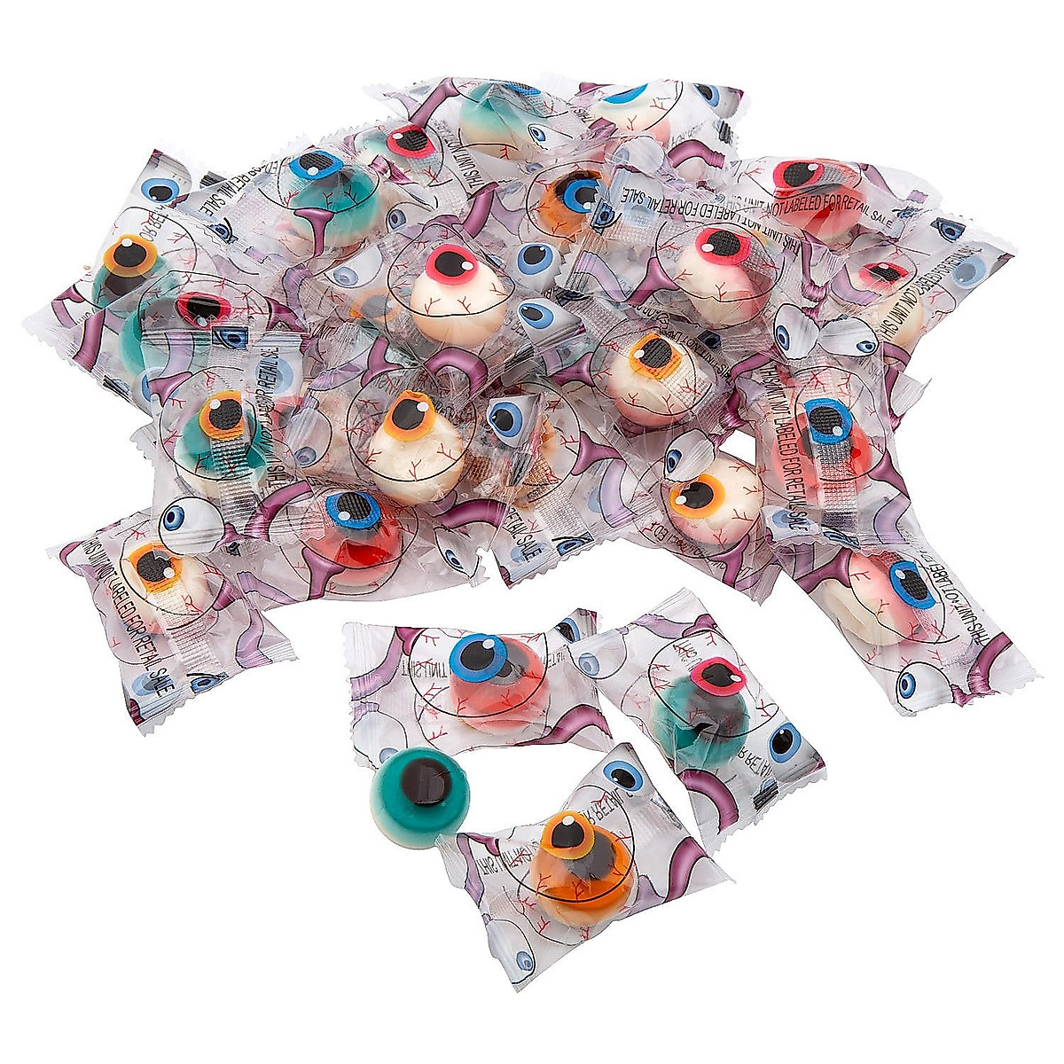 Fun Express, Gummy Eyeball Candy, 7 oz, 40 Pieces, Great for Tricket or Treat, Halloween and Other Fun Events