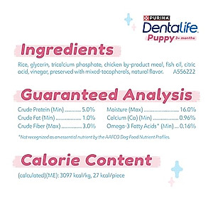 Purina DentaLife Chicken Flavored Puppy Teething Chews​ 6 oz - 19 ct Pouch