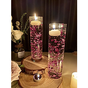 TeaSu 12pcs Purple Crystal String, for Floating Candles Centerpieces Table Decorations, Crystal Bead Filler for Party, Birthday Decorations