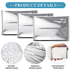Emergency Blanket Bulk Foil Survival Thermal Blankets Pack Silver Foil Reflective Blankets for Cold Outdoors Camping Hiking First Aid Shelter Space Emergency Supplies Blanket Set (150 Pieces)