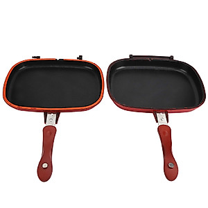 Double Side Grilled Pan, Non‑Stick Aluminium Double Grill Pan Sandwich And Panini Maker Fry Pan for Barbecue, Chicken and Fish