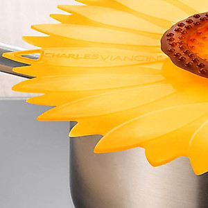 Charles Viancin - Sunflower Silicone Lid for Food Storage and Cooking - 6''/15cm - Airtight Seal on Any Smooth Rim Surface - BPA-Free - Oven, Microwave, Freezer, Stovetop and Dishwasher Safe