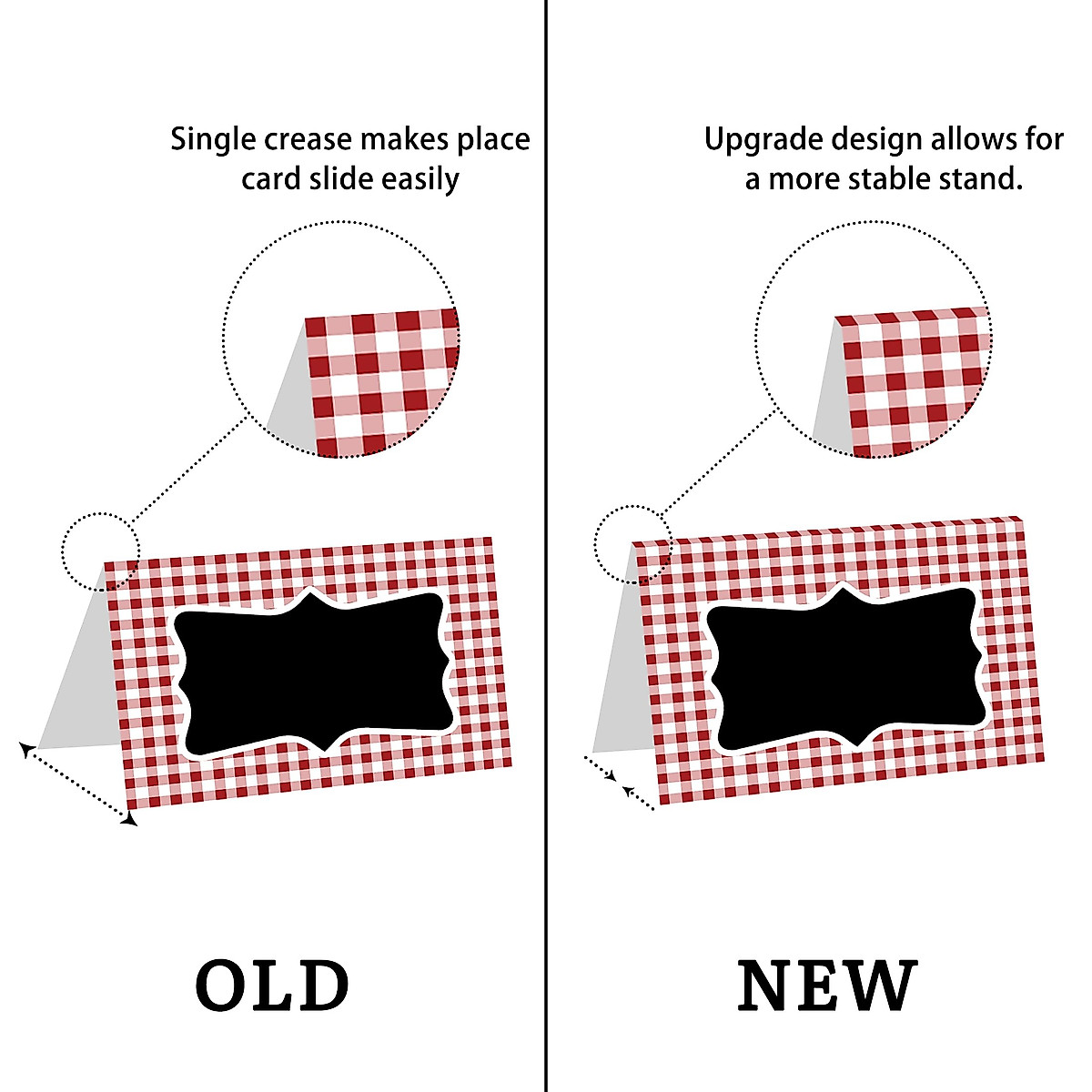 24PCS BBQ Party Decorations Place Cards for Table Setting Red Gingham Tent Cards Plaid Chalkboard Signs with Marker Picnic BBQ Decorations Food Labels for Party Buffet Birthday Baby Shower Party