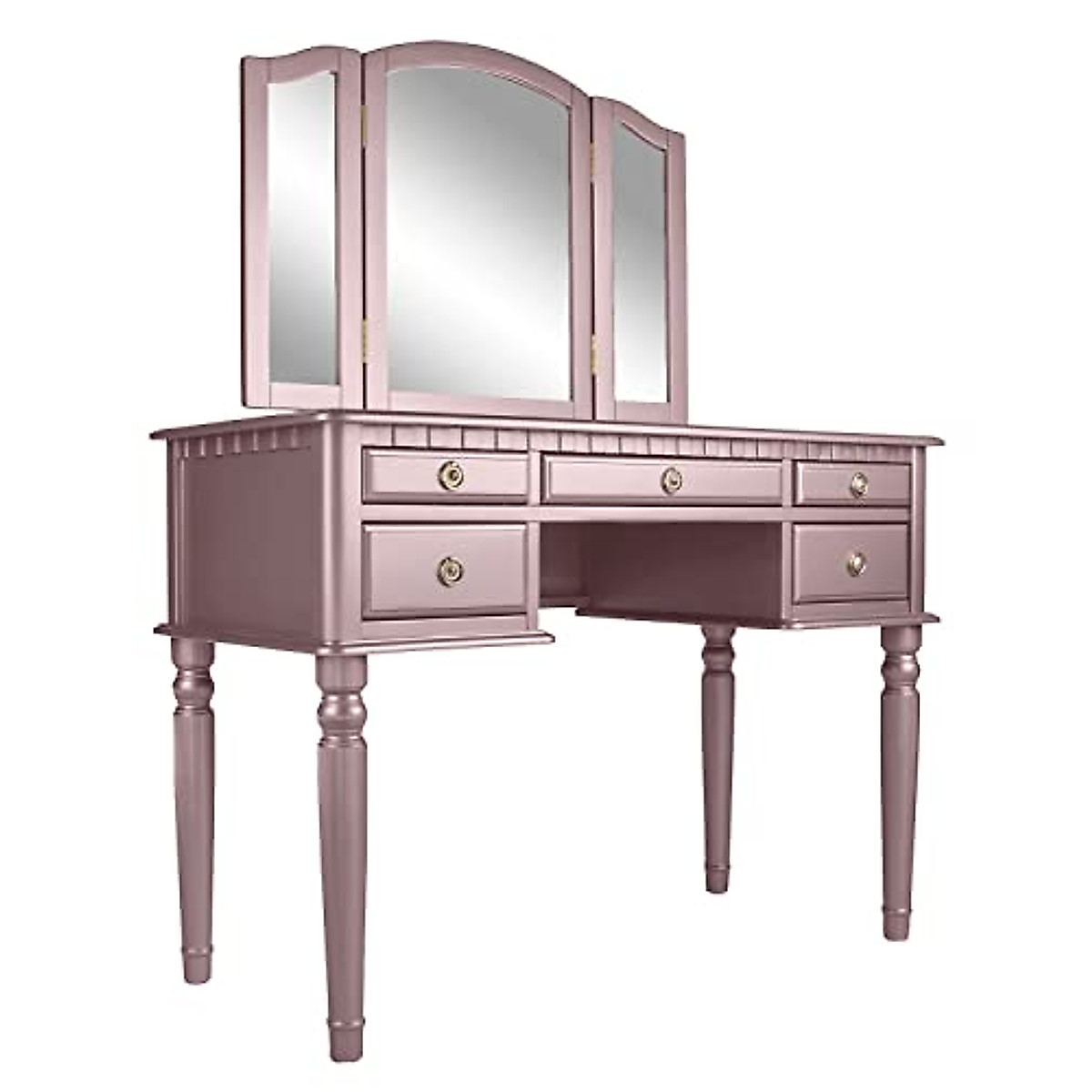BOBKONA PDEX- Croix Collection Vanity Set With Stool, Rose Gold