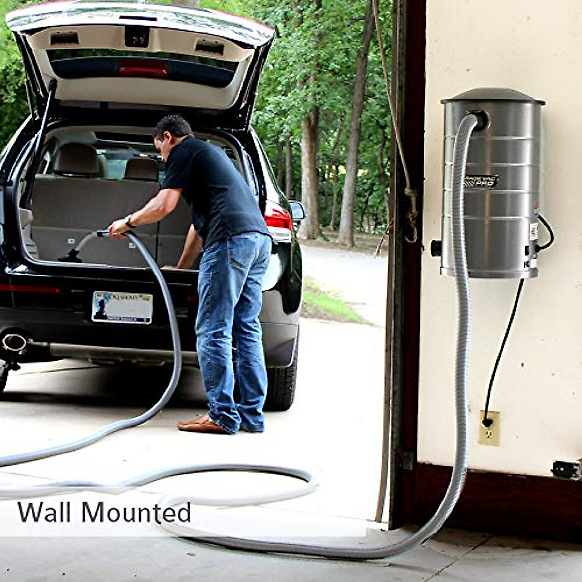 VacuMaid GV50 Wall Mounted Garage and Car Vacuum with 50 ft hose and Tools