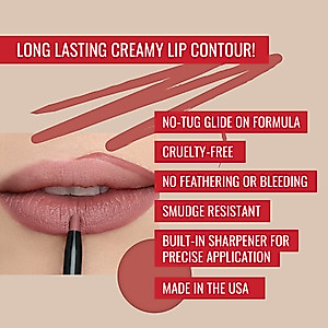 Runway Rogue Designer Liner Lip Pencil, Matte Medium Dusty-Rose Lip-Liner Pencil and Lip-Liner Sharpener, ‘Work It Babe’