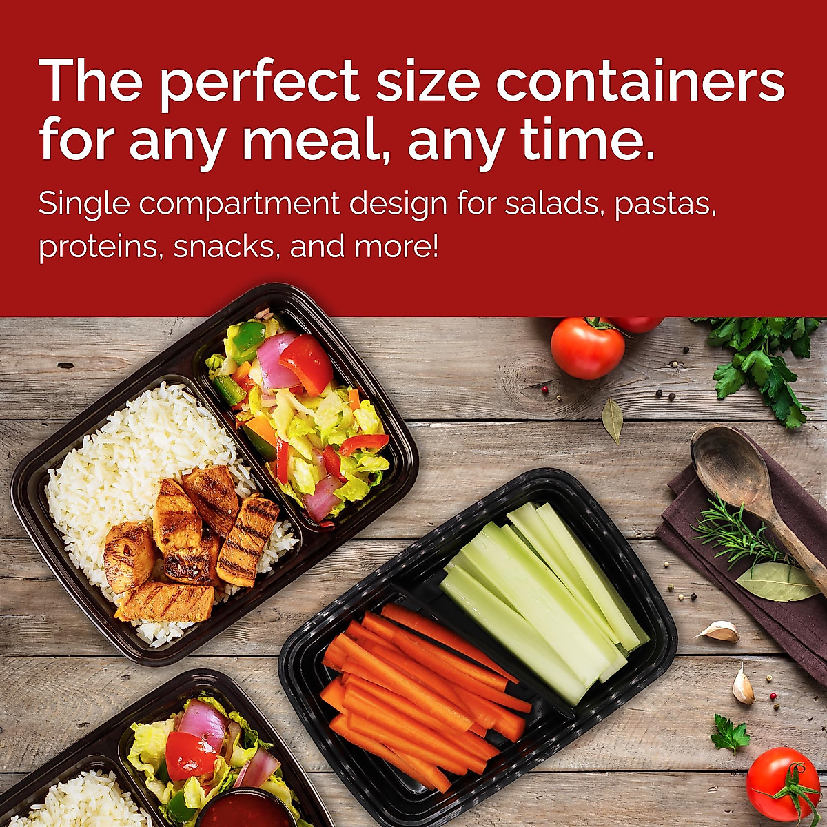 Reli. Meal Prep Containers 32 oz (25 Pack) 2 Compartment Meal Prep Containers Reusable, Microwave Safe | Plastic Togo Box for Food | Boxes for Takeout, To Go, Leftover, Food