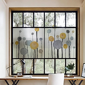 YUTR Static Cling Window Film Frosted Light-Transparent Opaque Privacy Glass Sticker Home Decor