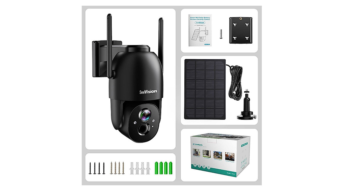SeeVision 2K Solar Security Camera - Wireless Outdoor PTZ