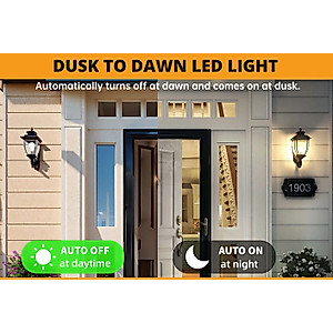 TSEXES 6 Pack Dusk to Dawn Light Bulbs Outdoor, A19 LED Light Bulb 75W Equivalent,5000K Daylight,Auto On/Off Photocell Sensor for Indoor Outdoor Lighting