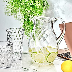 Amazing Abby - Bubbly Whirly - Acrylic Pitcher (72 oz), Clear Plastic Water Pitcher with Lid, Fridge Jug, BPA-Free, Shatter-Proof, Great for Iced Tea, Sangria, Lemonade, Juice, Milk, and More