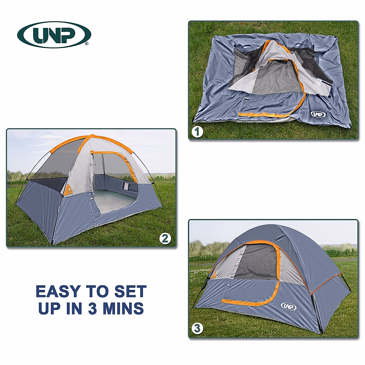 Camping Tent 2 Person, Waterproof Windproof Tent with Rainfly Easy Set up-Portable Dome Tents for Camping