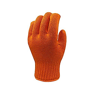 Heat Resistant Oven Mitts, Yarn High Temperature Resistant Kitchen Gloves with Fingers, Durable Gloves for Oven BBQ Garden Work (2 Pair, Orange+White)