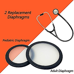 Replacement Accessories Kit Fits Classic 3 Cardiology 3 & Cardiology 4 Stethoscope for Littman Stethoscope Replacement Parts & Stethoscope Bell Cover Diaphragm and Eartips Earbud Replacement Parts. (black)