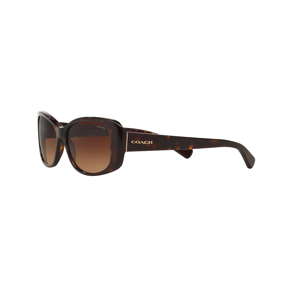 Coach HC8168 Sunglasses, Dark Tortoise/Brown Gradient, 56 mm