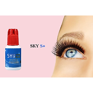 2 Pack Sky Glue S+ Eyelash Extension Glue Professional Use Only - Extra Strong Lash Extensions Adhesive 6-7 Weeks Retention and 1-2s Dry, Long Lasting Semi Permanent Black Glue - 2 Bottles 5 ml Ea