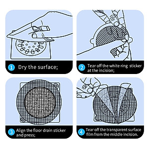 papasgix 50pack Disposable Drain Hair Catcher, Disposable Shower Drain Cover Hair Catcher Mesh Stickers, Hair Collector Cleaner for Shower Bathtub Bathroom Kitchen (Rund 3.5 in)