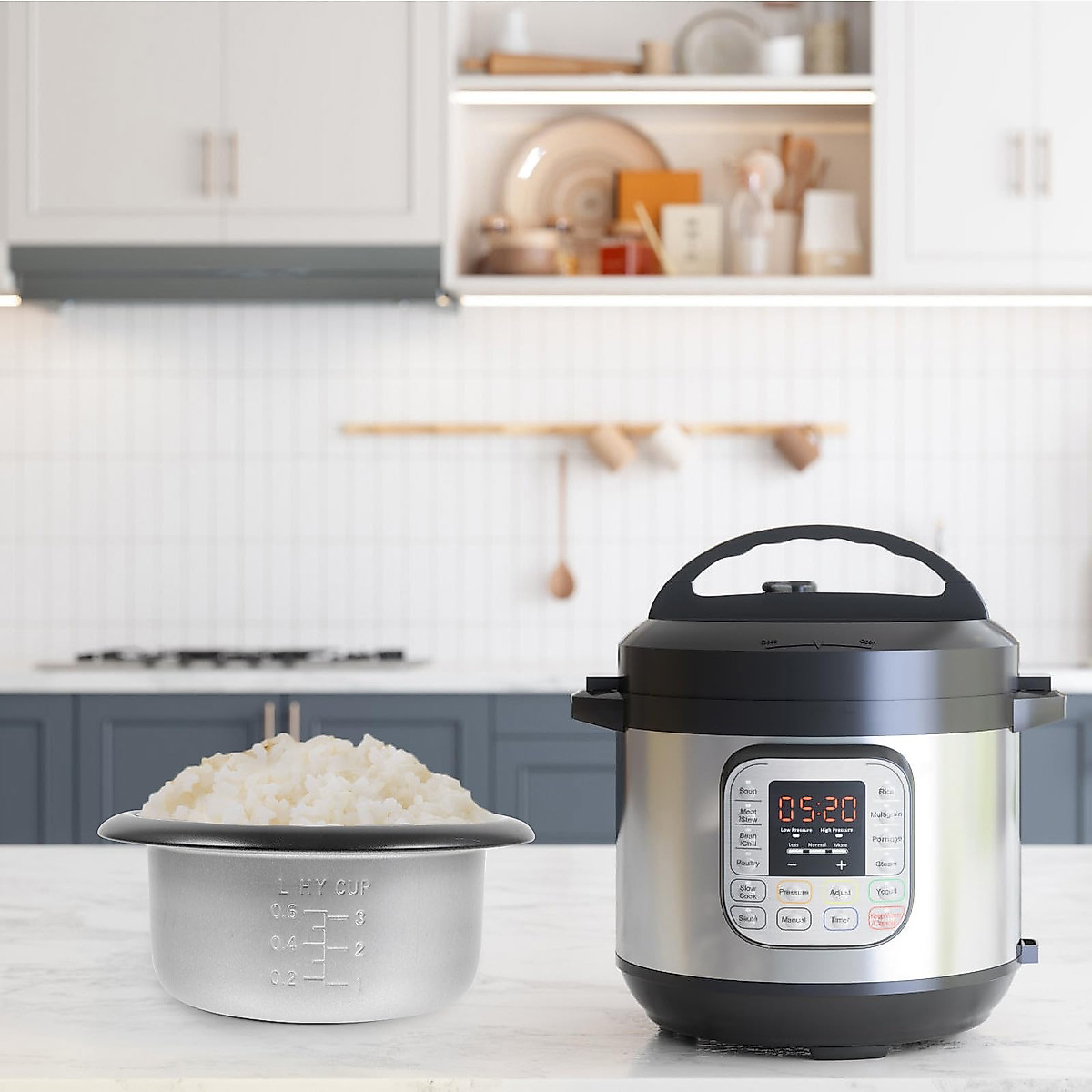 MAGICLULU Small Rice Cooker Liner 1.58-Qt Cooking Pot Liner Replacement Mini Non-stick Rice Cooker Pots for Rice Cooker 8.25 x 8.25 x 3.54Inch Black