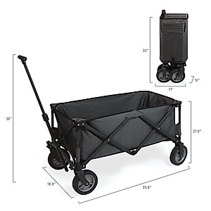 PICNIC TIME NCAA Ohio State Buckeyes Adventure Wagon Folding Wagon - Wagon Cart - Sport Utility Wagon - Beach Wagon Collapsible, (Dark Gray)
