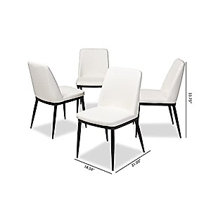 Baxton Studio Darcell Modern and Contemporary White Faux Leather Upholstered Dining Chair