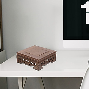 Zerodeko Wood Plant Riser Stand Flower Pedestal Holder Farmhouse Display Riser Bonsai Square Pedestal Rack