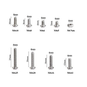 Sutemribor 240 Pieces M4 Stainless Steel Button Head Hex Socket Head Cap Bolts Screws Nuts Assortment Kit + Wrench