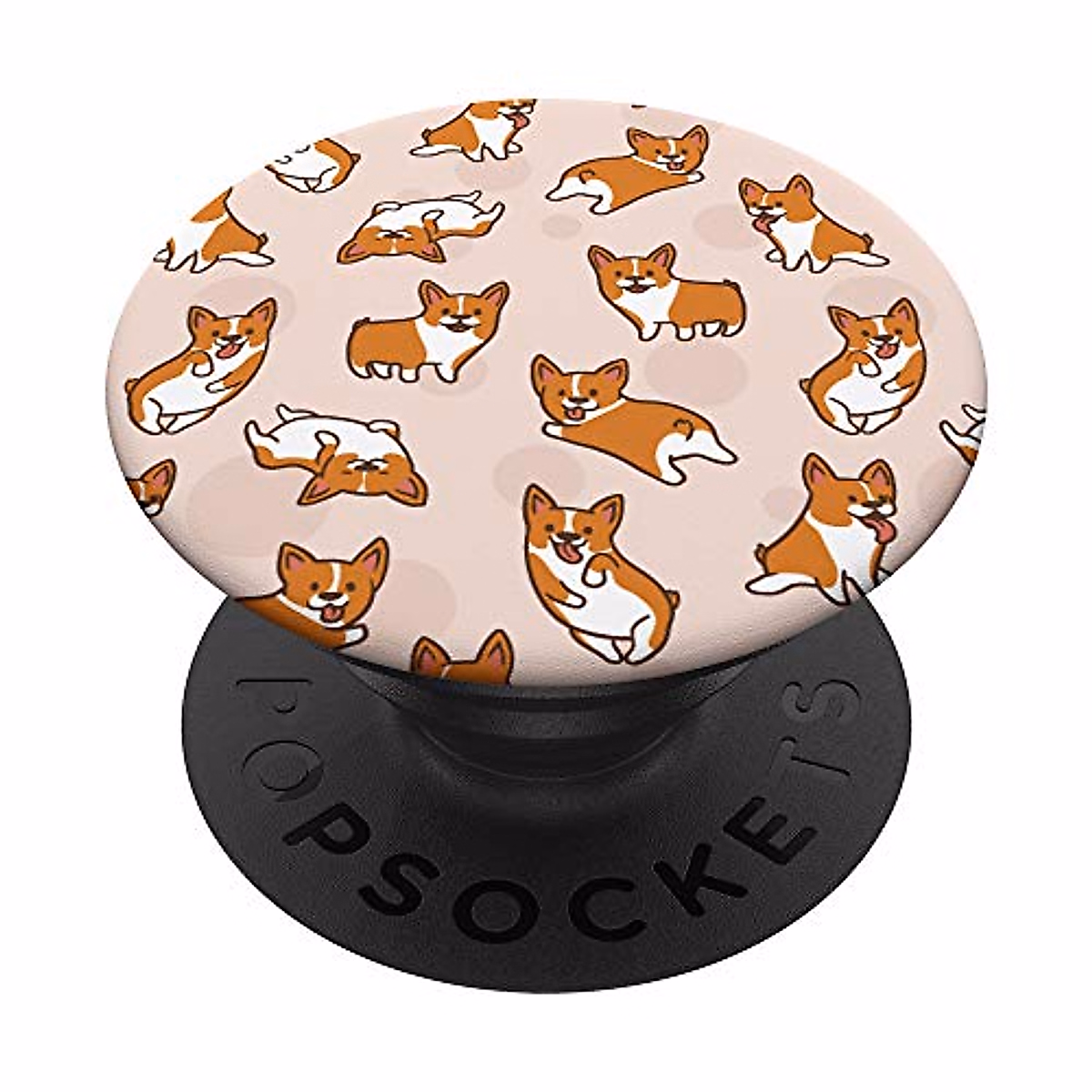 Cute Corgi Butt Pattern White Beige And Brown PopSockets PopGrip: Swappable Grip for Phones & Tablets