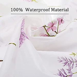 TOOFN Shower Curtain Liner Wild Flowers and Butterflies Design PEVA Odorless Water Proof (Floral, 72" W*72" L)