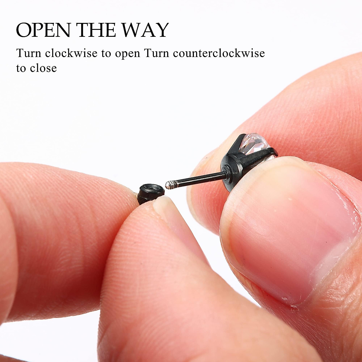 CASSIECA 5 Pairs Surgical Steel Screw Back Stainless Steel Stud Earrings for Women Men, Rainbow 5A Cubic Zirconia Sleeper Studs Hypoallergenic Earrings for Sensitive Ears 6mm