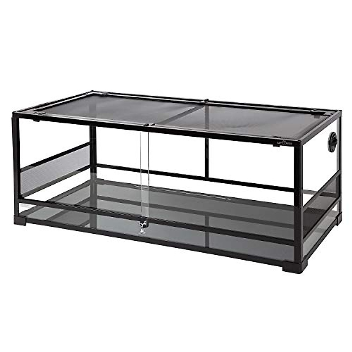 REPTI ZOO 67Gallon Reptile Large Terrarium Upgrade Glass Front Opening Tank Sliding Door with Screen Ventilation Reptile Terrarium About 48" x 18" x 18"(Knock-Down)