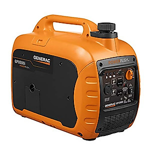 Generac GP3300i 7154 3,300-Watt Gas-Powered Portable Inverter Generator - CARB Compliant - Advanced PowerRush Technology - RV Essentials - Quiet and Compact Solution - Duplex Outlets - USB Ports