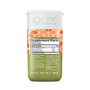 OLLY Focus Adaptogen, Ginseng, Gotu Kola, Mood Support Supplement, Vegetarian Capsules - 30ct