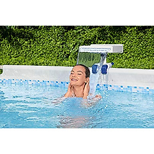 Bestway 58619 Flowclear Soothing Waterfall, Above Ground Pool Accessory with LED Lights, Multicolor