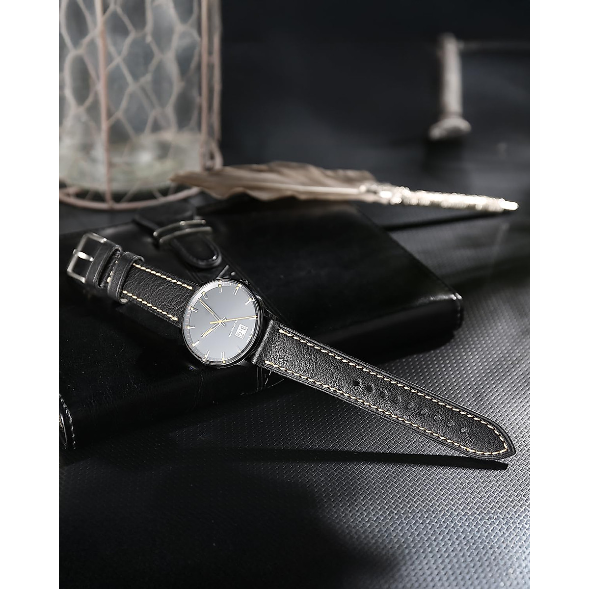 REZERO Leather Watch Bands, Handmade Watch Straps, Italian Top Grain Soft Leather Watch Bands Replacement, Vegetable-Tanned & Oil-Waxed Watch Bracelets 18/19/20/21/22/23/24/26mm for Men, Women