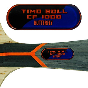 Butterfly Timo Boll Carbon Fiber Ping Pong Paddle | ITTF Approved Table Tennis Racket | Ping Pong Sponge and Rubber | Carbon Layers in Ping Pong Racket for Power | Professional Ping Pong Paddle, 1000 Model
