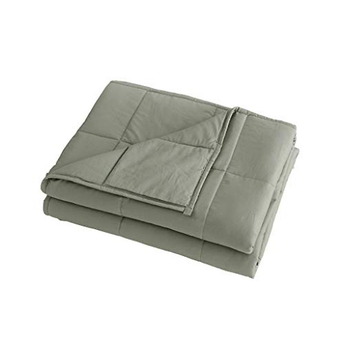 Chezmoi Collection Weighted Blanket 20 lbs 60x80 Inches - Cool Heavy Cotton Blanket with Glass Beads - for Individuals 170-220 lbs - Queen Size, Evergreen Fog