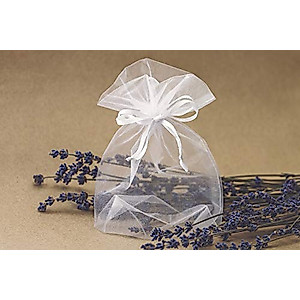 CREATIVE ORGANZA Bags 100Pcs 5x7 inch White Gift Pouch with Satin Drawstring Perfect for Wedding Baptise Party Favors Candy Jewelry Cosmetics