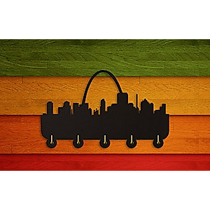 The Geeky Days America St. Louis Skyline Tourist Attraction Art Wall Decor Wall Hooks Clothes Coat Robe Hooks Keys Holder Bathroom Door Decor Towel Hooks